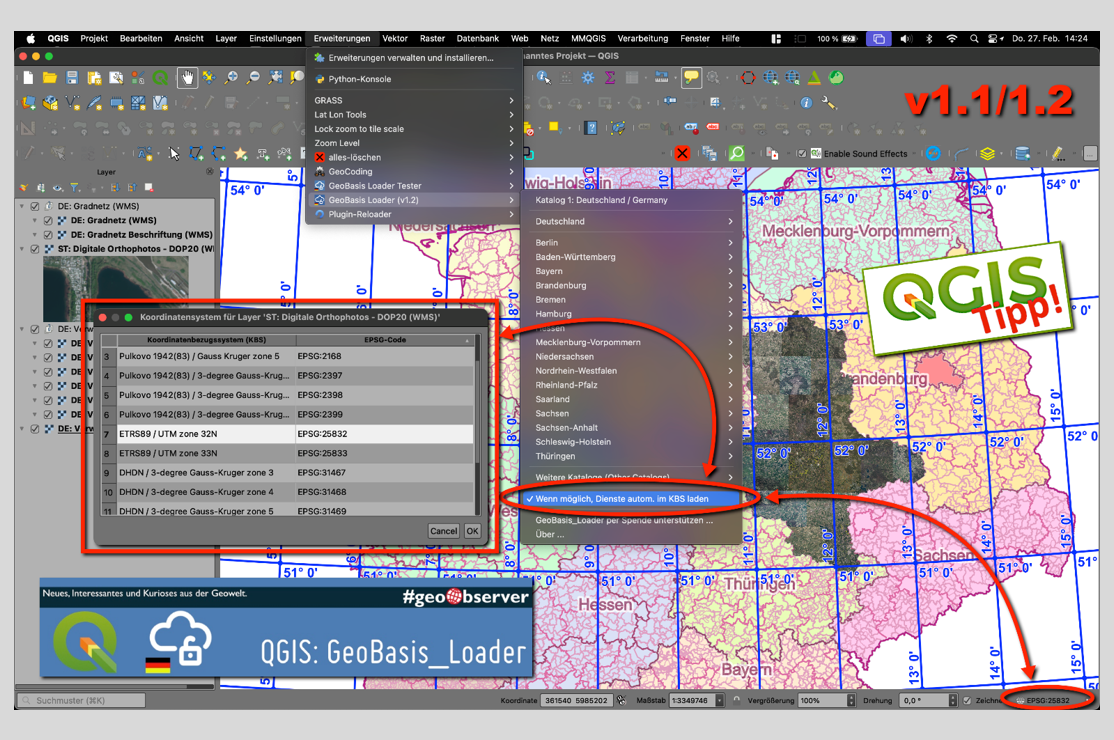 „GeoBasis_Loader v1.2“ – das Update zum QGIS-Plugin