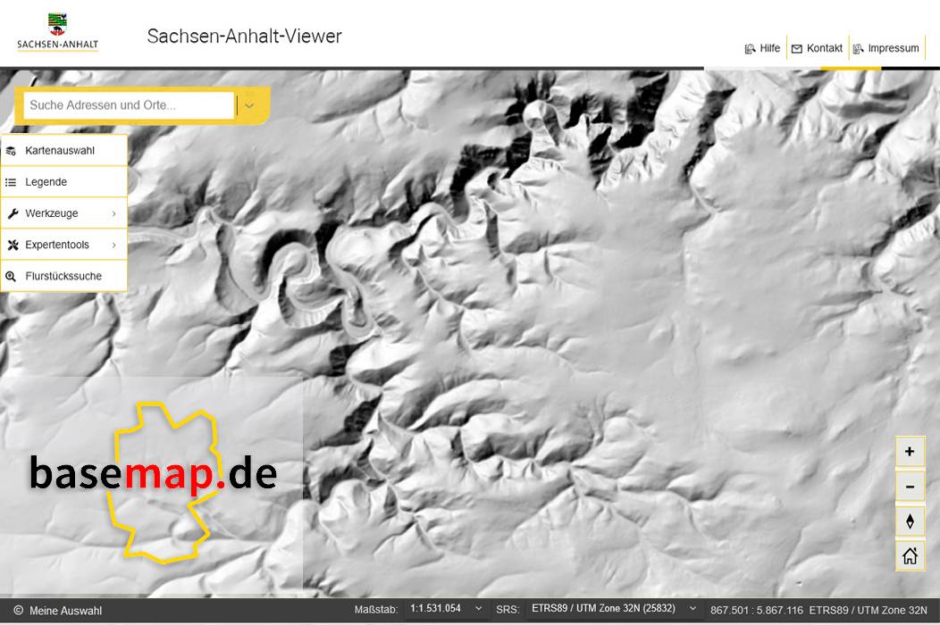 basemap.de Web Raster jetzt im Sachsen-Anhalt-Viewer
